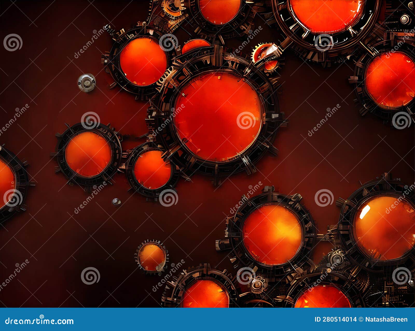 Futuristic Hightec Steampunk Board in 3D. Stock Illustration ...