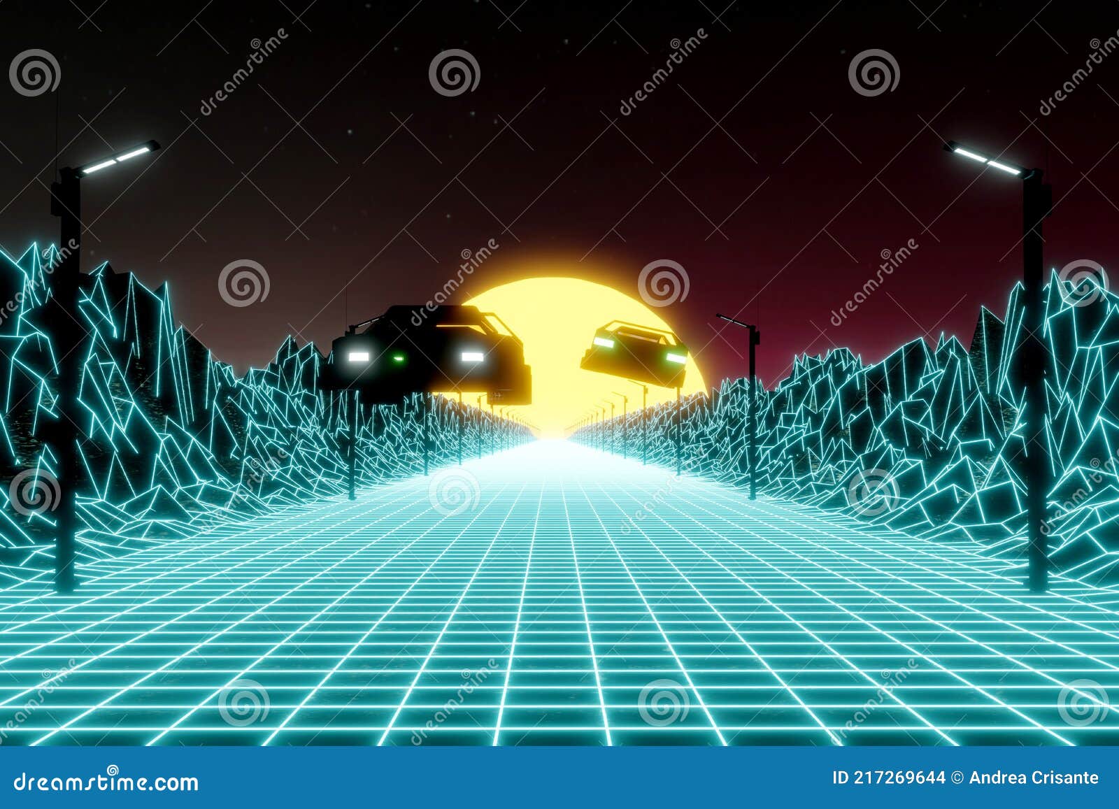 Futuristic highway stock illustration. Illustration of light - 217269644