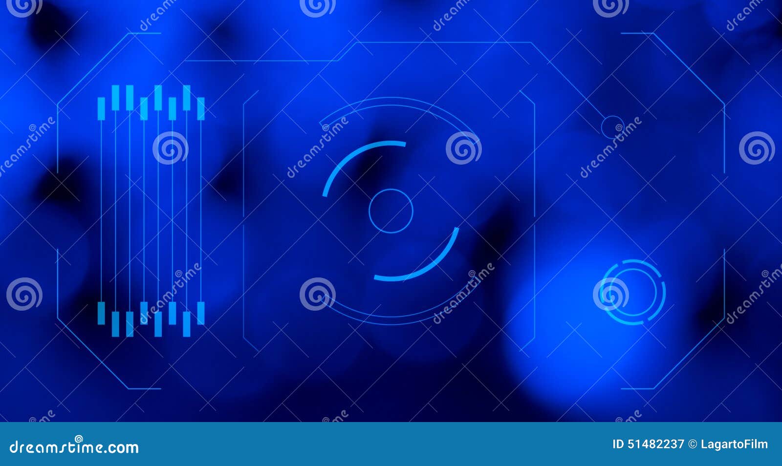 Futuristic Hologram HUD Screen Blue Background Stock Illustration ...