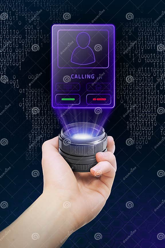 Futuristic Holographic Communicator Stock Photo - Image of internet ...