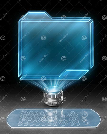 Futuristic Holographic Computer Stock Photo - Image of electronic ...
