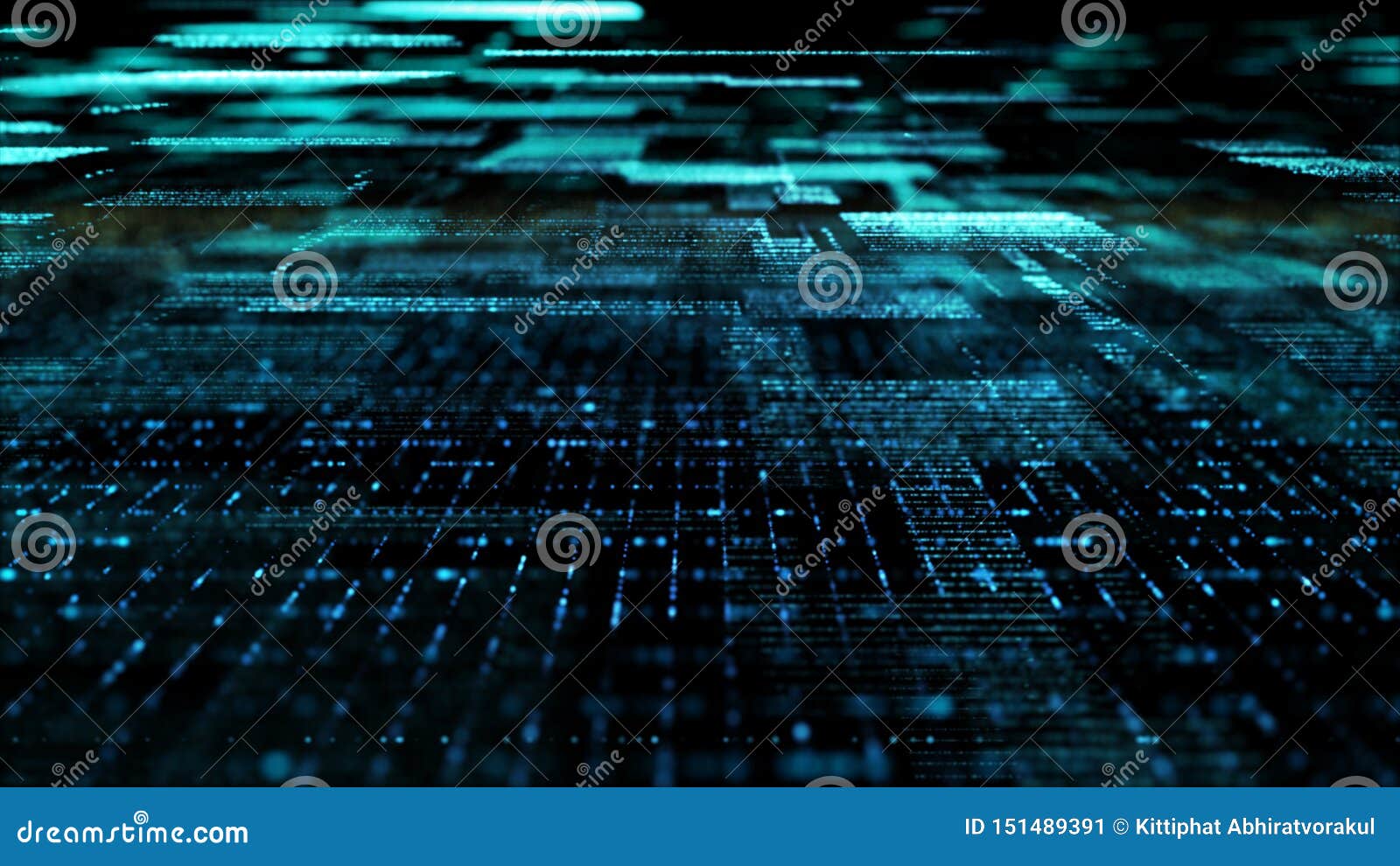 Futuristic Digital Abstract Matrix Particles Grid Stock Illustration ...