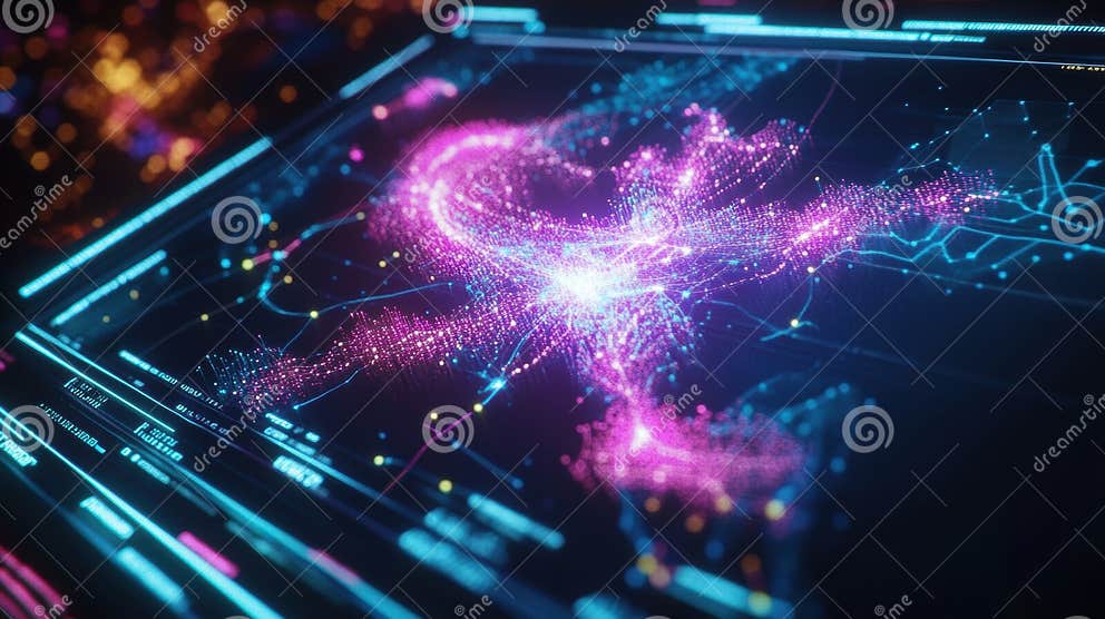 Futuristic Holographic Interface Displaying North America Map with ...