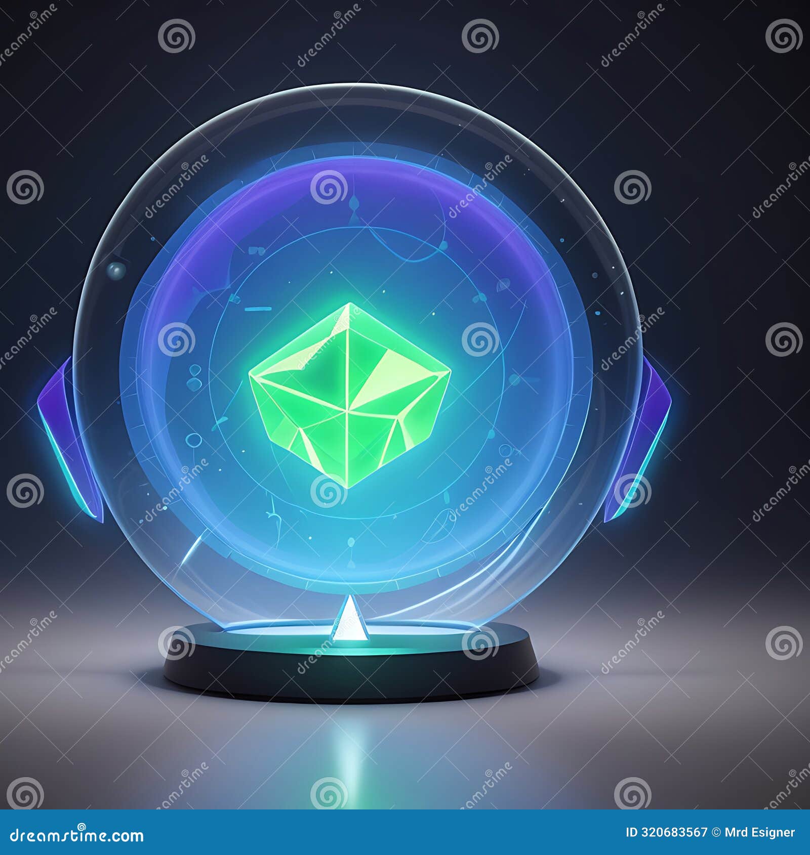 Futuristic Holographic Interface with Radiant Elements Stock Image ...