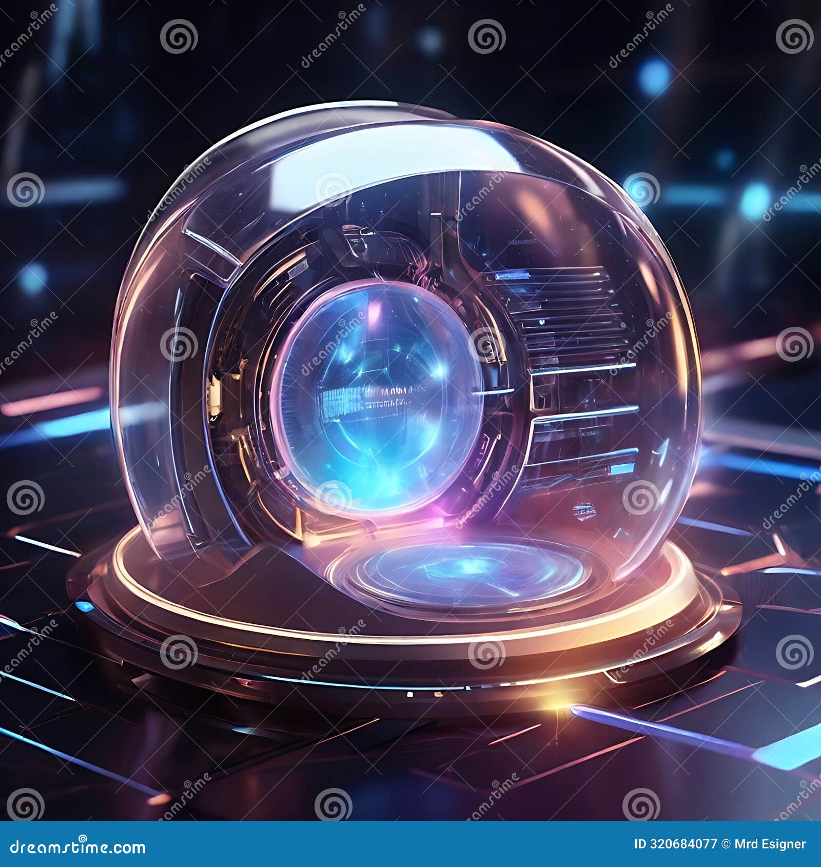 Futuristic Holographic Interface with Radiant Elements Stock Image ...