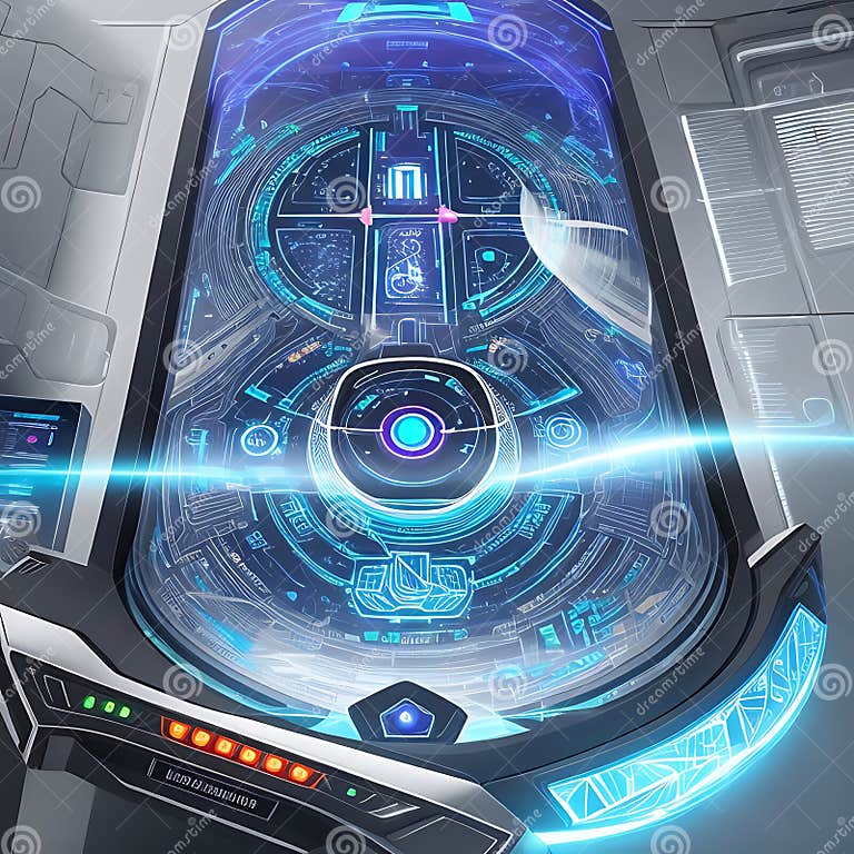 Futuristic Holographic Interface with Radiant Elements Stock Photo - Image of dreamstime ...