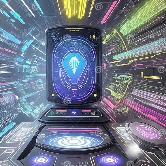 Futuristic Holographic Interface with Radiant Elements Stock Photo - Image of interactive ...