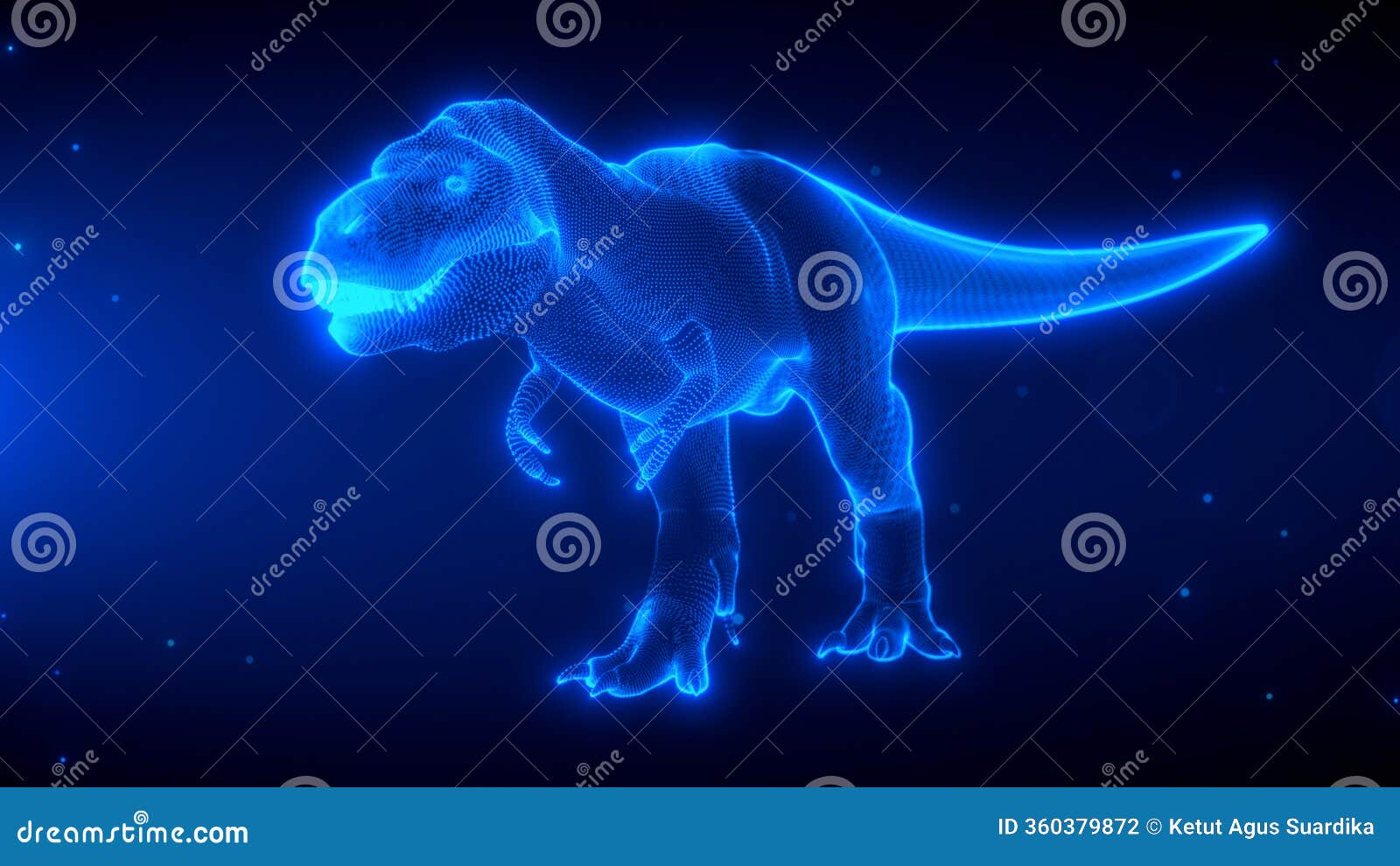 Futuristic Holographic Tyrannosaurus Rex 3D Digital Visualization Stock ...