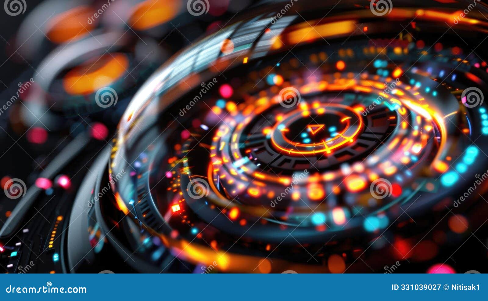 Futuristic Holographic User Interface Design Stock Image - Image of ...