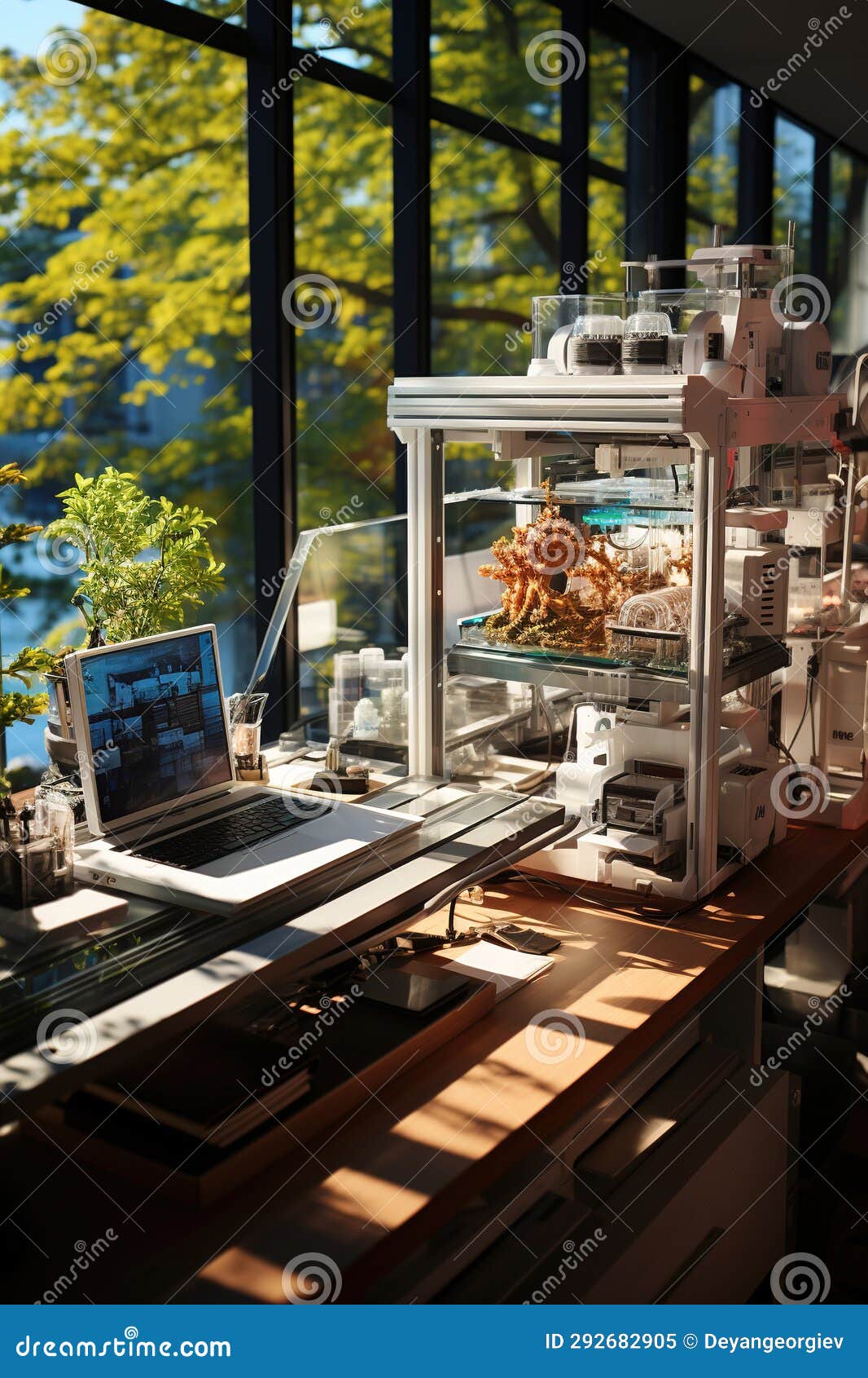 A Futuristic Hospital Room with a Couch and 3D Printer Stock ...