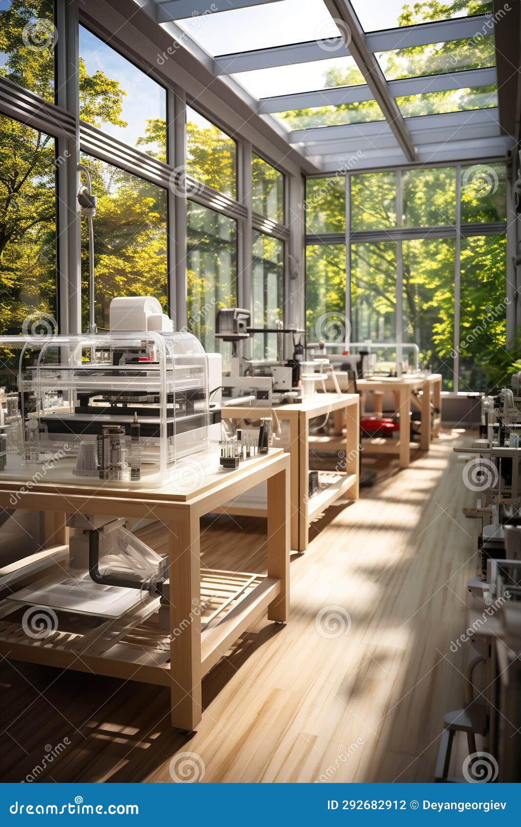 A Futuristic Hospital Room with a Couch and 3D Printer Stock ...