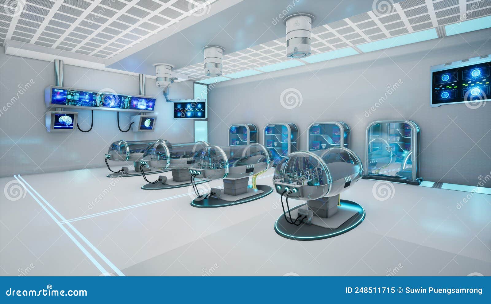 Futuristic Hospital Hallway