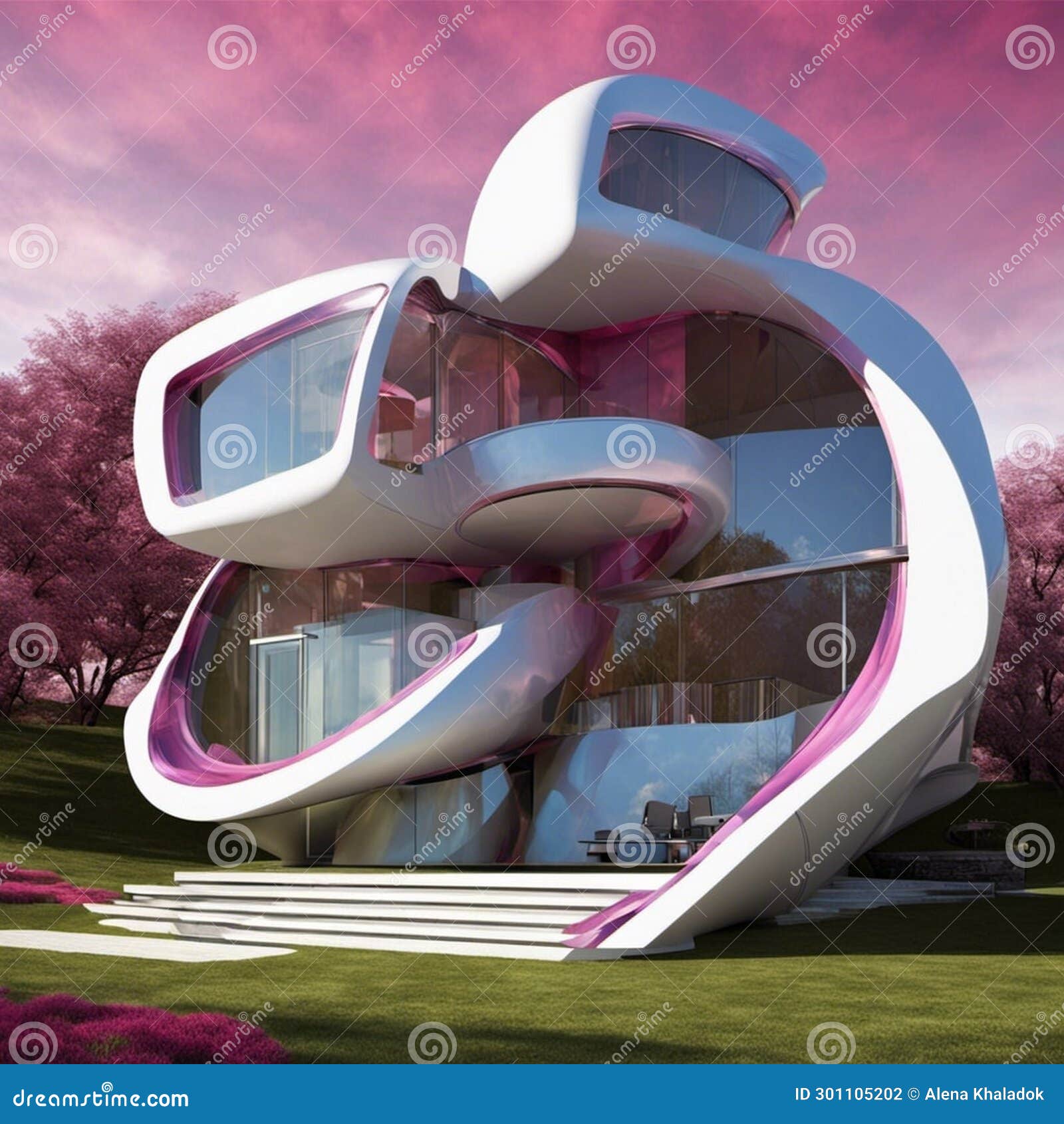 Futuristic House, Advanced Technology Stock Illustration - Illustration ...