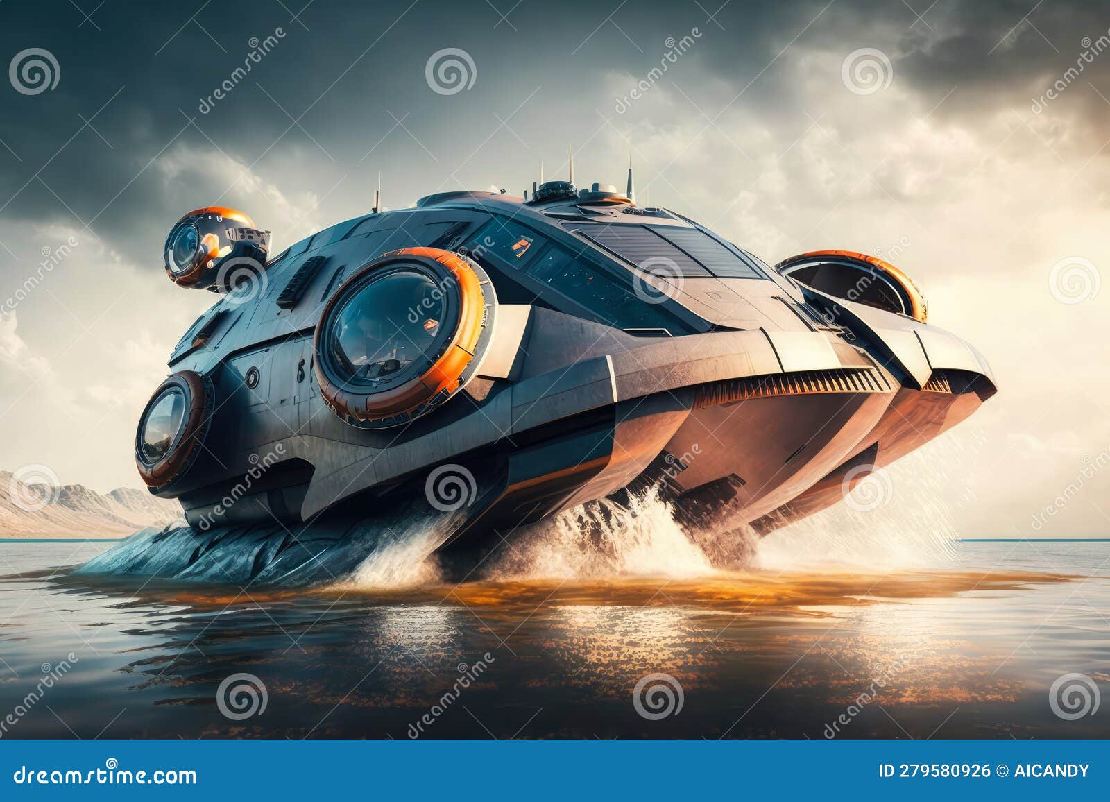 Futuristic Hovercraft Design Royalty-Free Cartoon | CartoonDealer.com ...