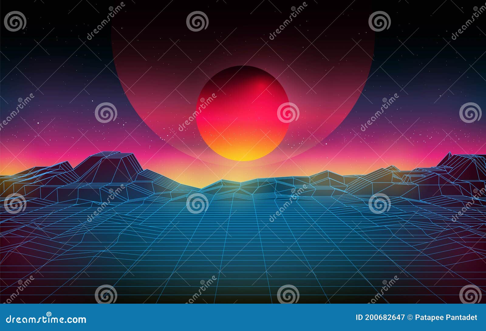 Futuristic HUD Abstracts.Future Retro Theme Concept Background Stock ...