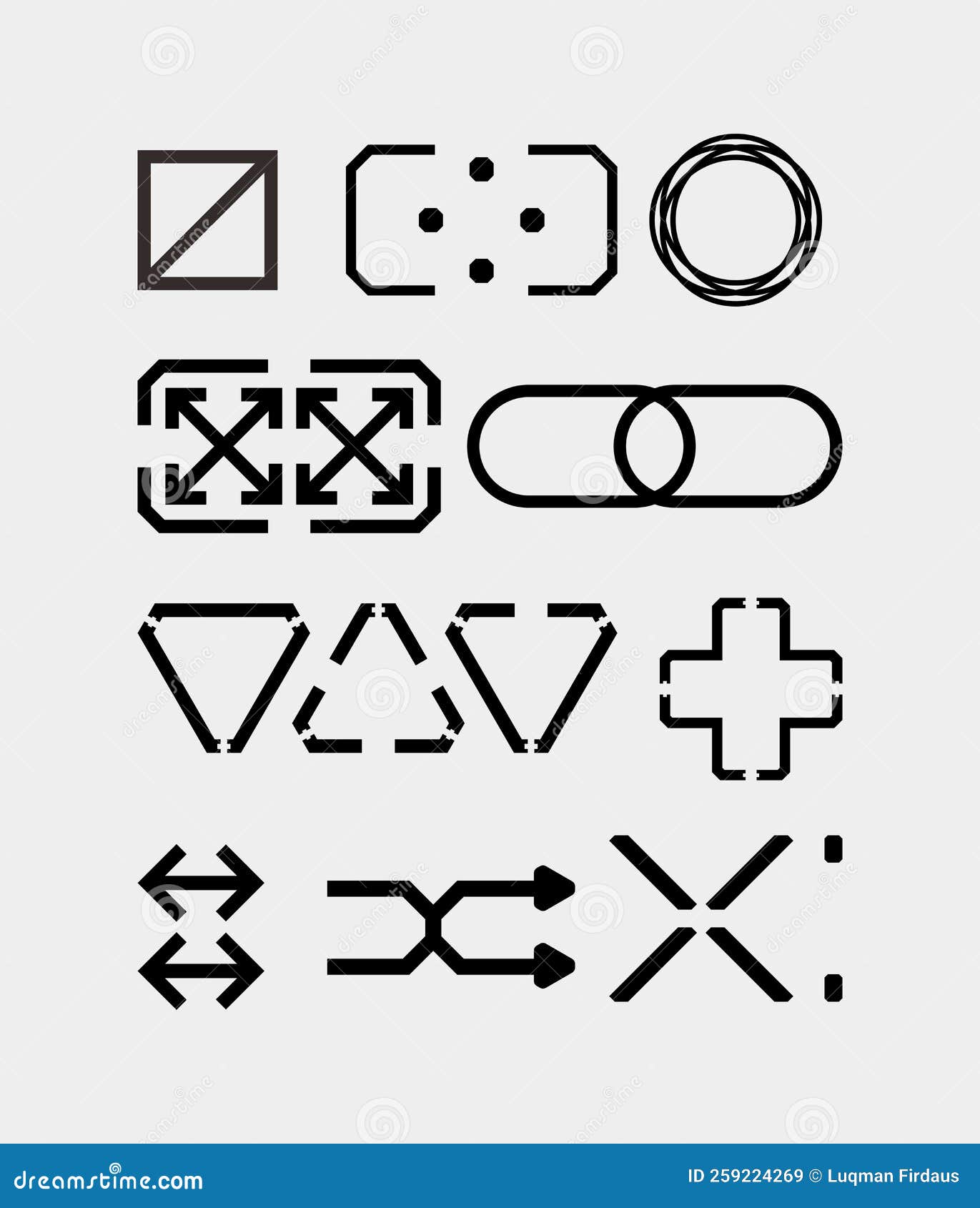 Futuristic HUD Asset Circle, Triagle Element Interface Editable Stock ...