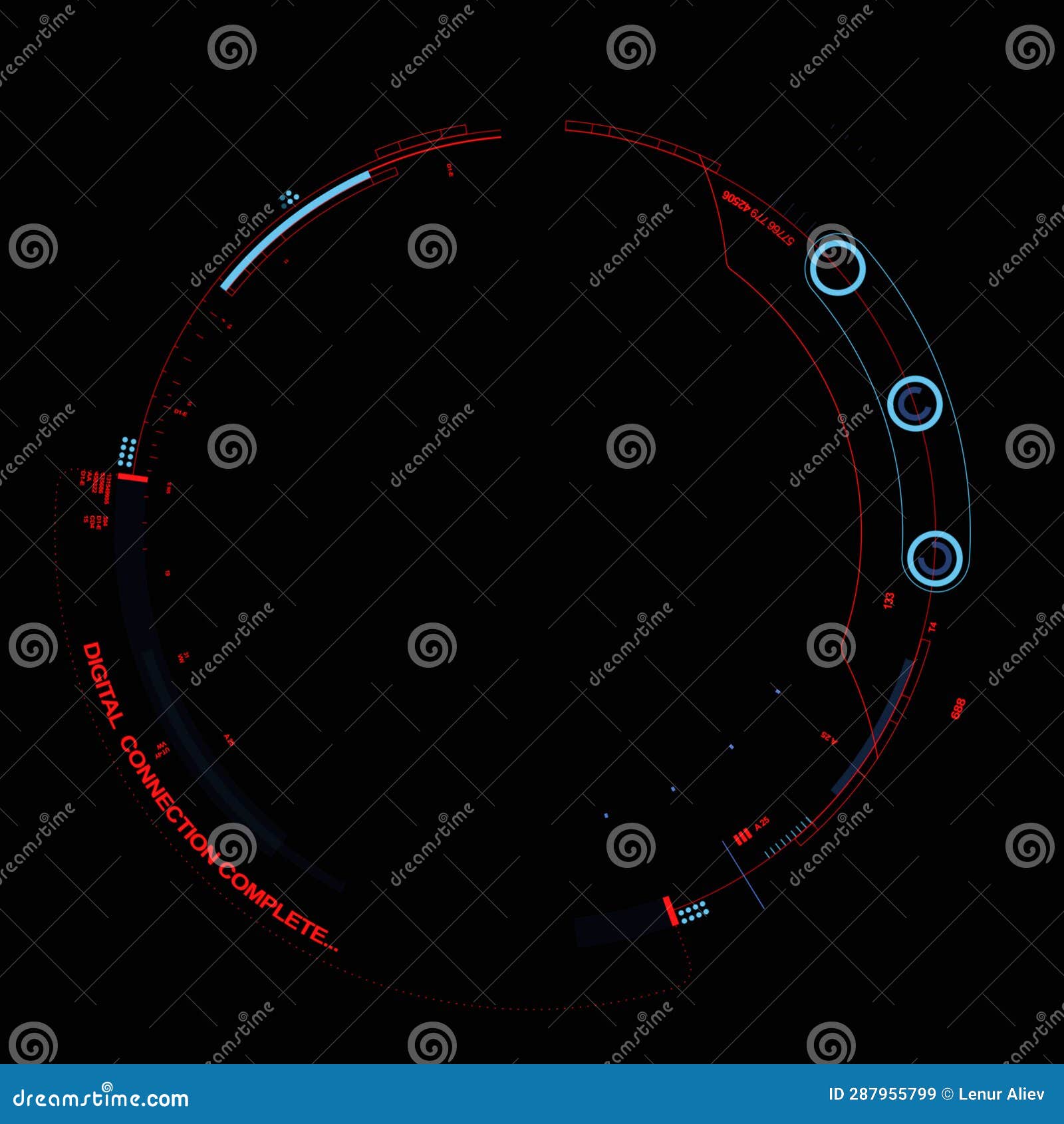 Futuristic Hud Circle Count Display Stock Illustration - Illustration ...