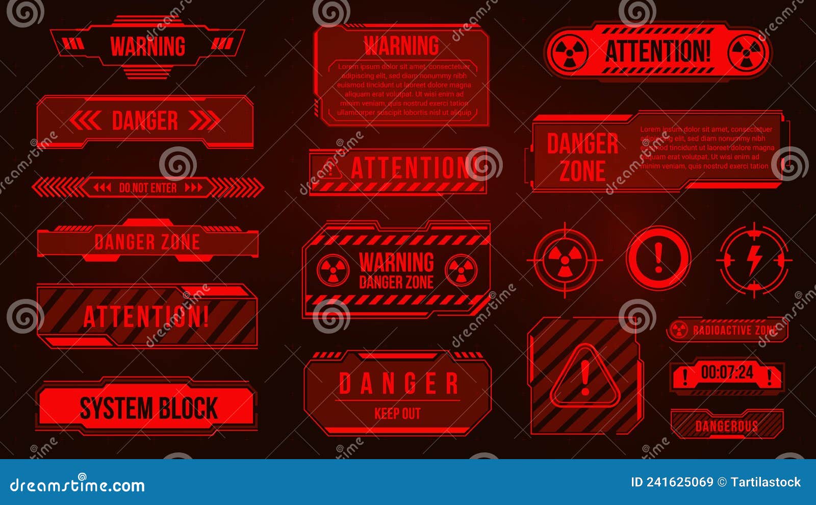 Futuristic HUD Danger Zone and Alert Caution Screens. Warning and ... Futuristic HUD Danger Zone and Alert Caution Screens. Warning and ...