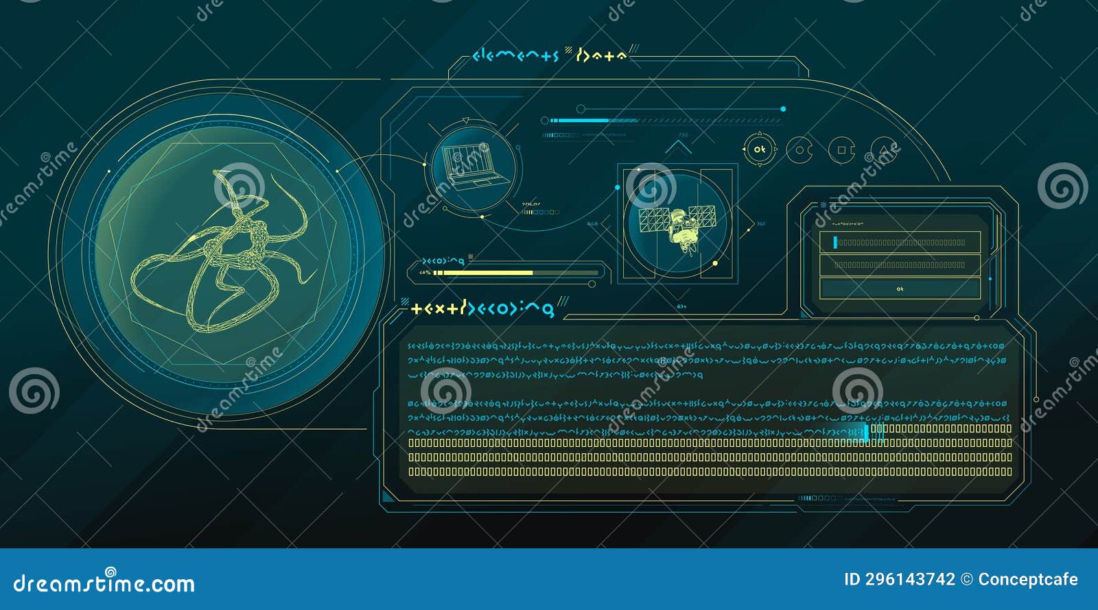 Futuristic HUD Design of Sci-fi Data. Stock Photo - Image of ...