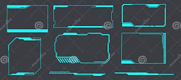Futuristic HUD Frames, Borders Text Box Game Menu Ui Panel. Line Tech Line Bar Stock Vector ...