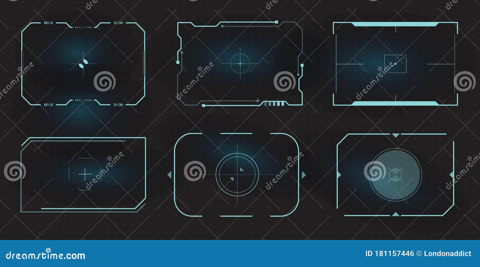 Futuristic HUD Frames For Target Screen And Border Aim Control Panel ... Futuristic HUD Frames For Target Screen And Border Aim Control Panel ...