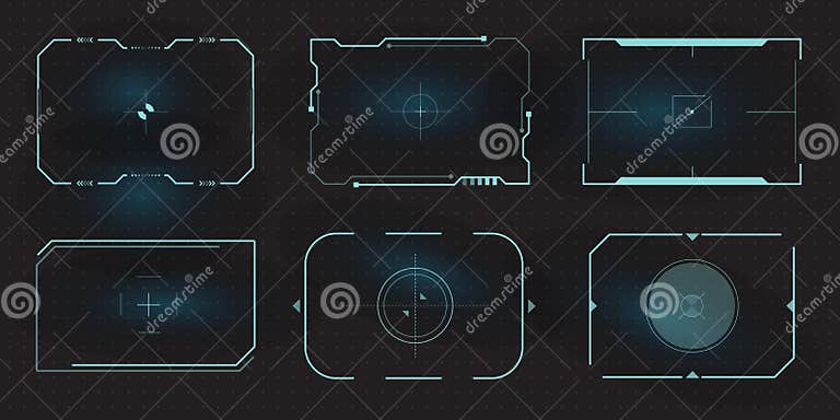Futuristic HUD Frames for Target Screen and Border Aim Control Panel ...