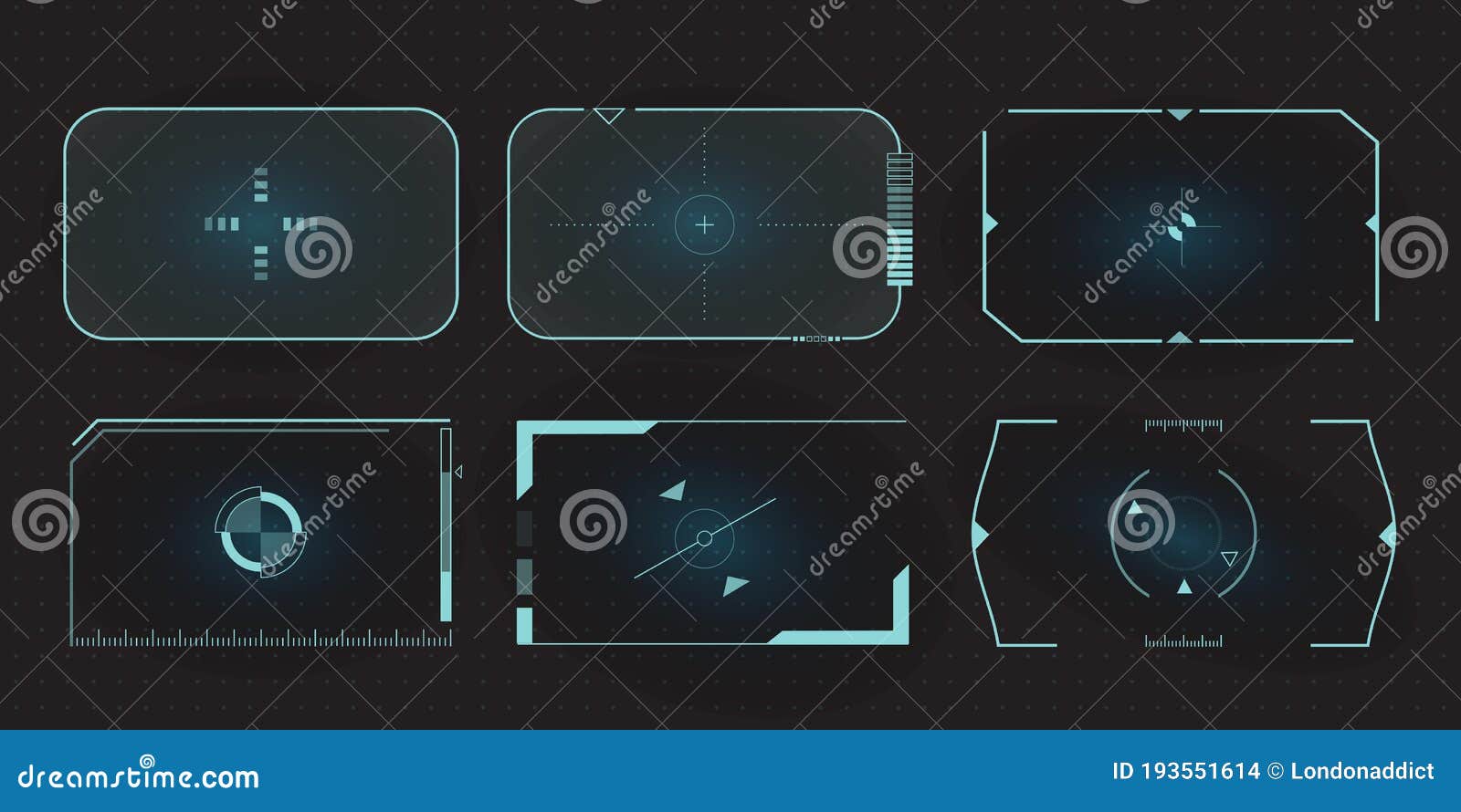 Futuristic HUD Frames For Target Screen And Border Aim Control Panel ... Futuristic HUD Frames For Target Screen And Border Aim Control Panel ...
