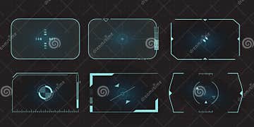 Futuristic HUD Frames for Target Screen and Border Aim Control Panel ...