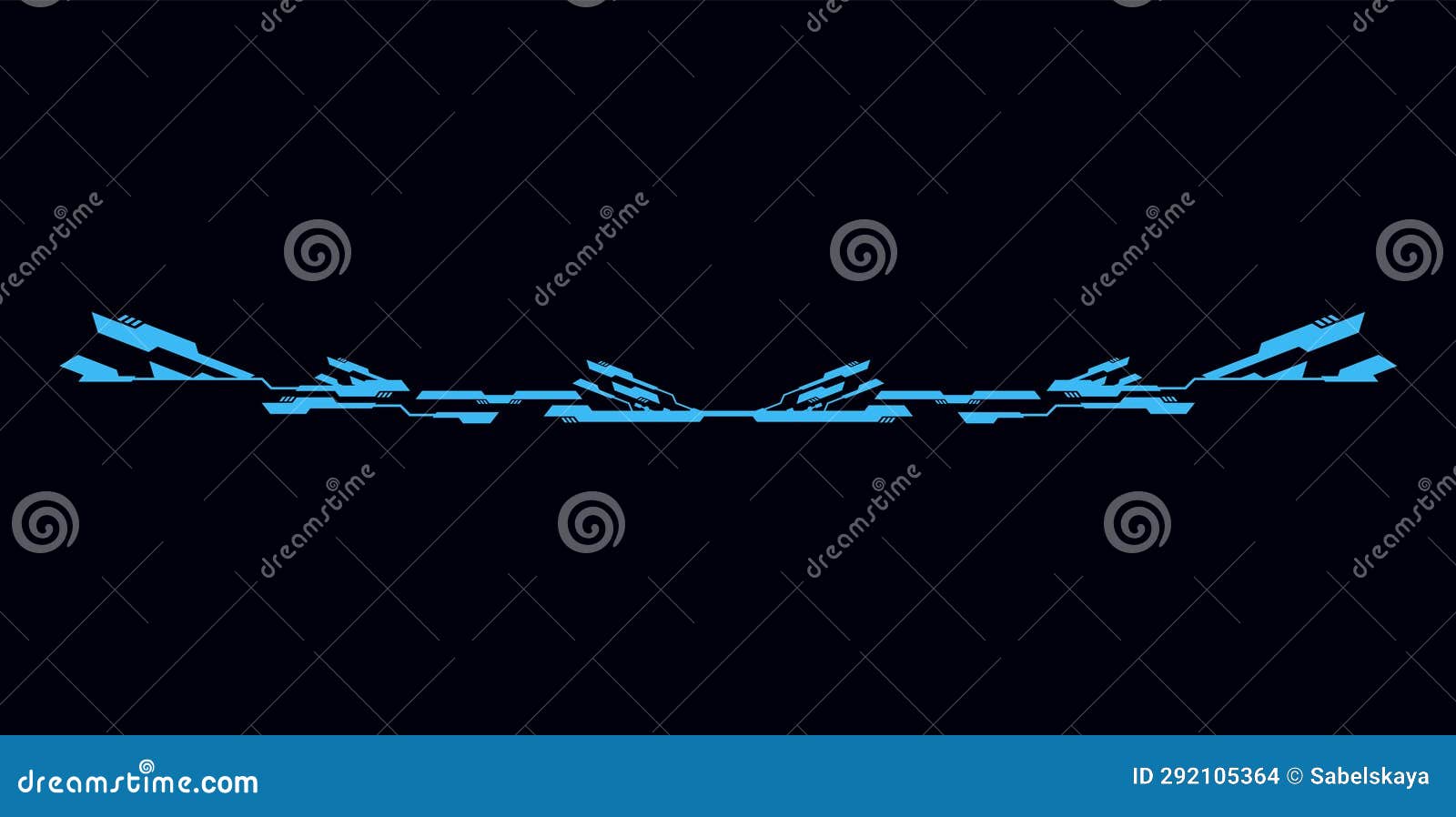 Futuristic HUD Header or Footer Interface Element Vector Illustration ...