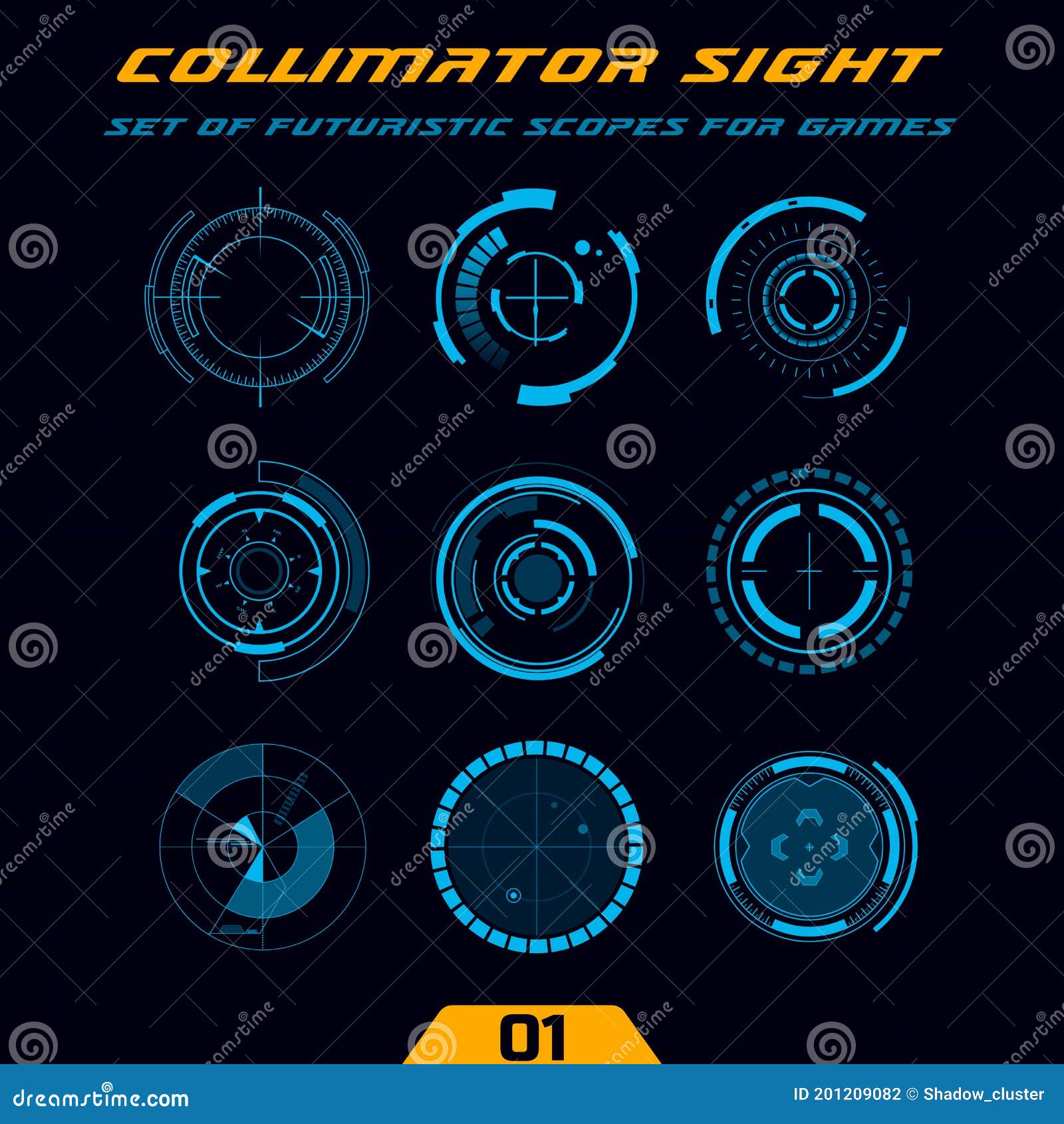 Futuristic HUD, Hi-tech Weapon Scopes for Games Stock Vector ... Futuristic HUD, Hi-tech Weapon Scopes for Games Stock Vector ...