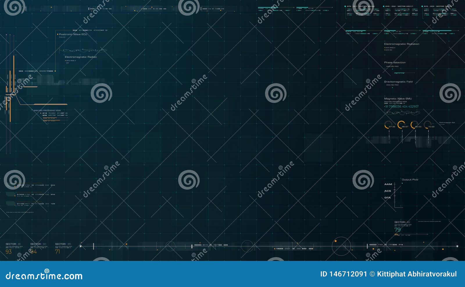 Futuristic HUD Holographic Electromagnetic Machine Stock Illustration ...