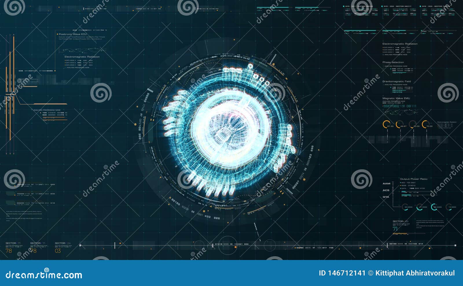 Futuristic HUD Holographic Electromagnetic Machine Stock Illustration ...