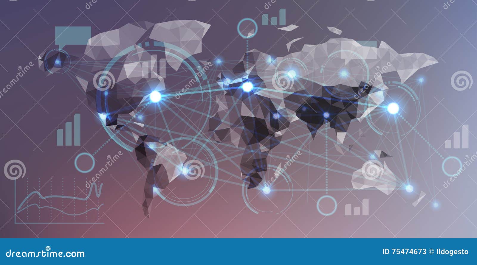 Futuristic HUD Infographics Cartoon Vector | CartoonDealer.com #75474673