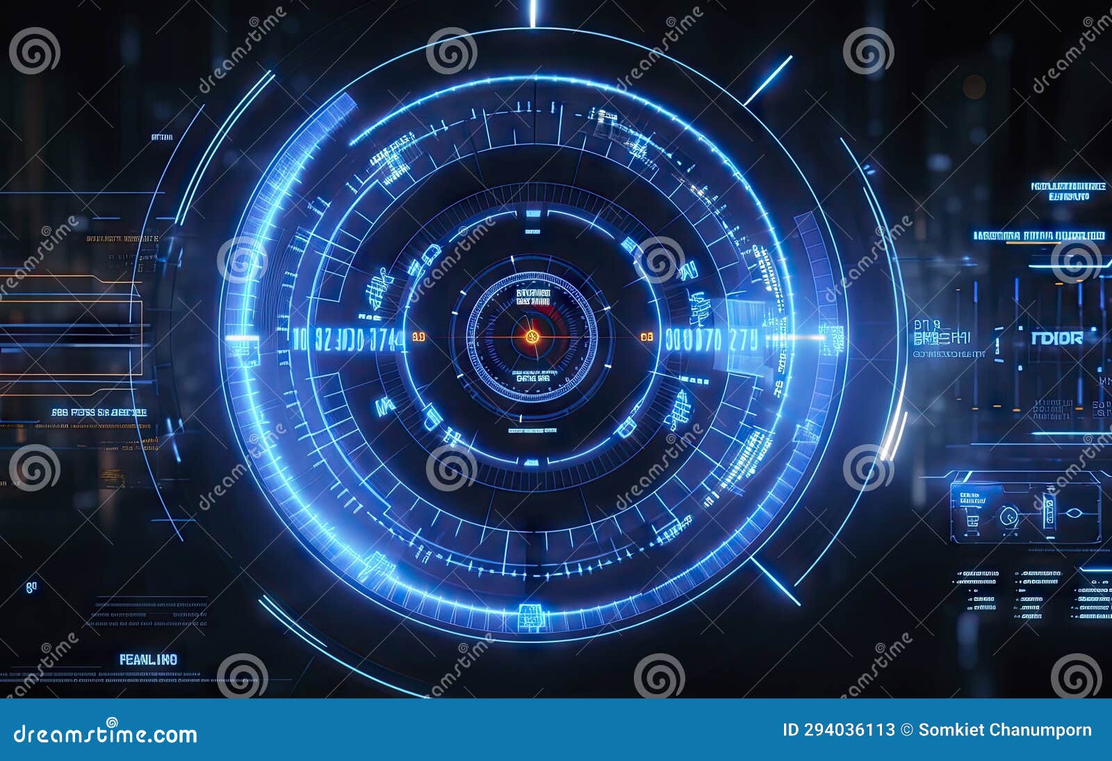 Futuristic HUD Interface with Binary Code. Abstract Technology ...