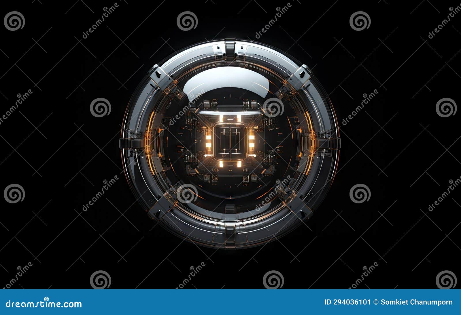 Futuristic HUD Interface on Black Background. Abstract Futuristic ...