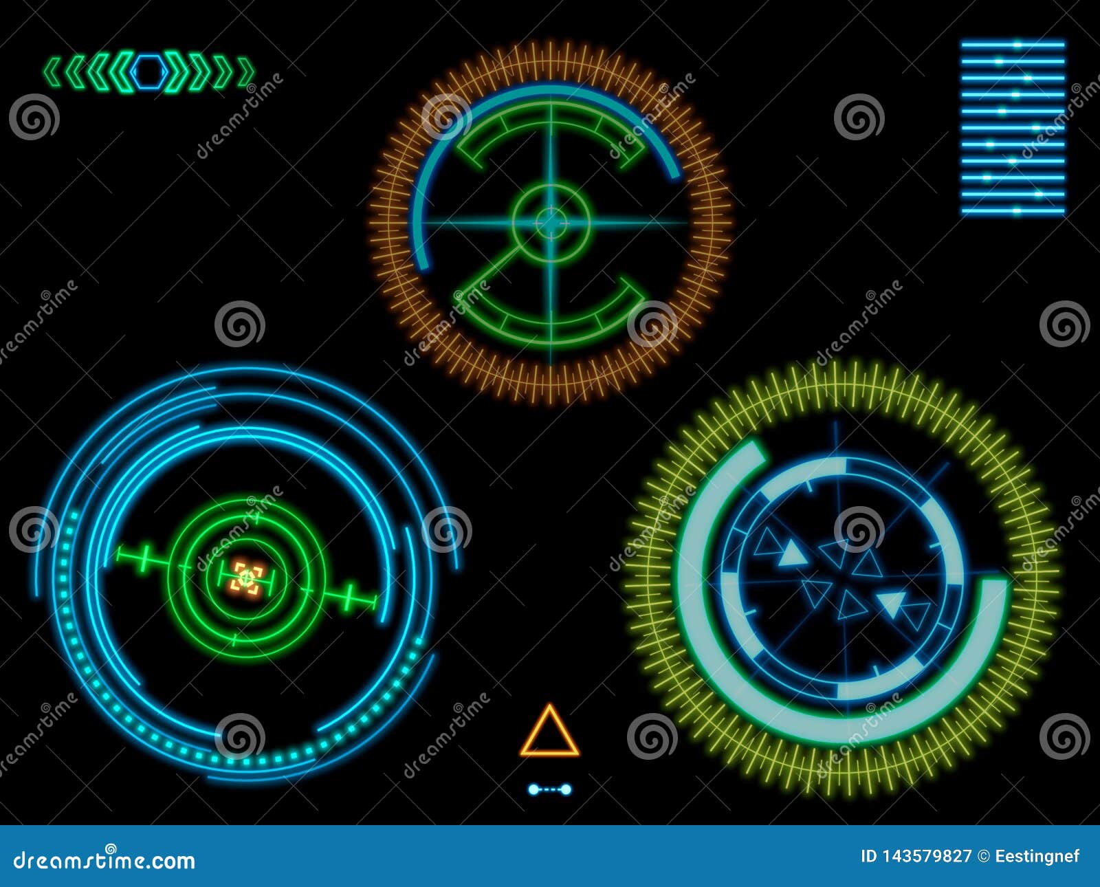 Futuristic HUD Interface Elements. Digital Illustration Stock ...