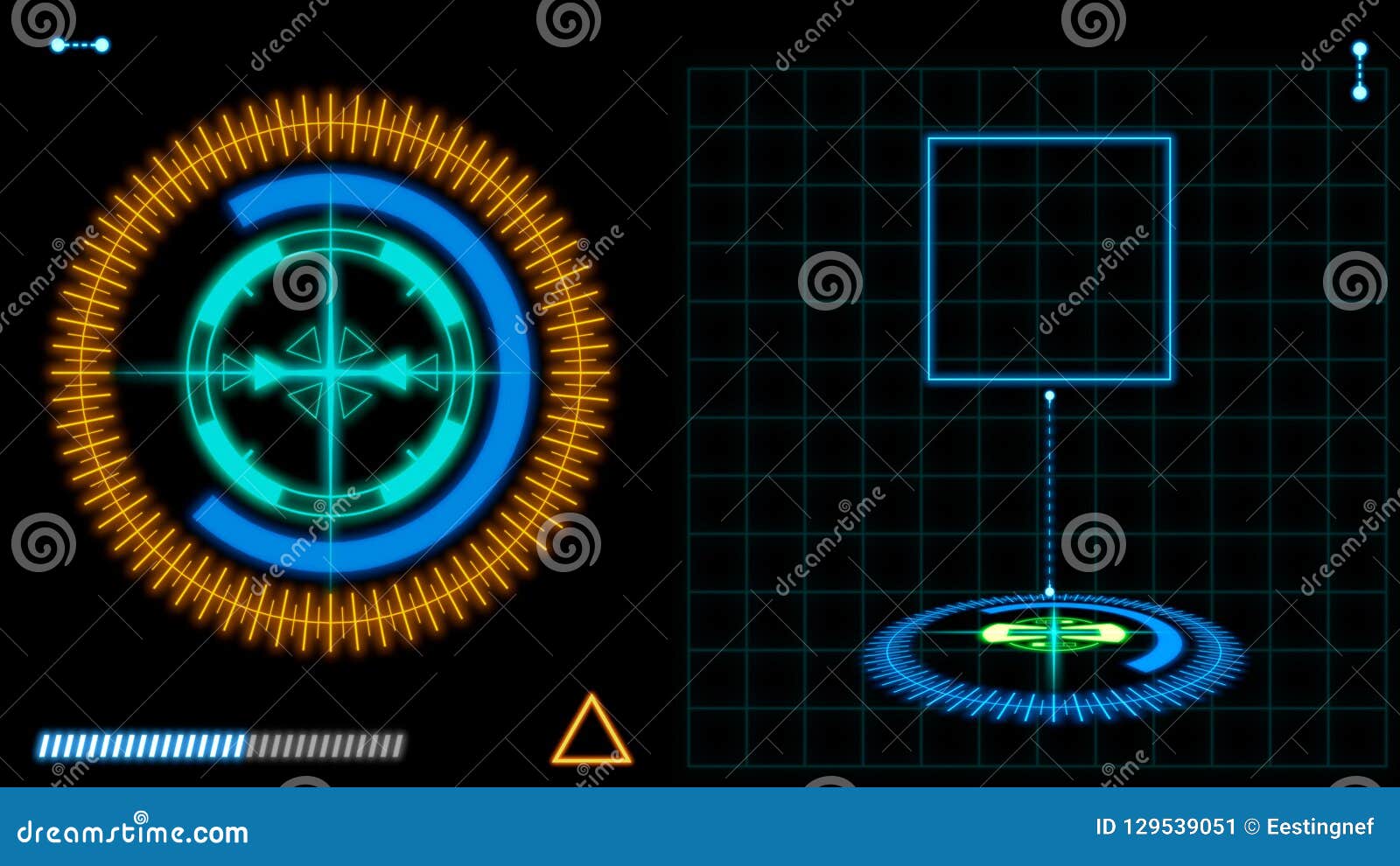 Futuristic HUD Interface Elements. Digital Illustration. Stock ...