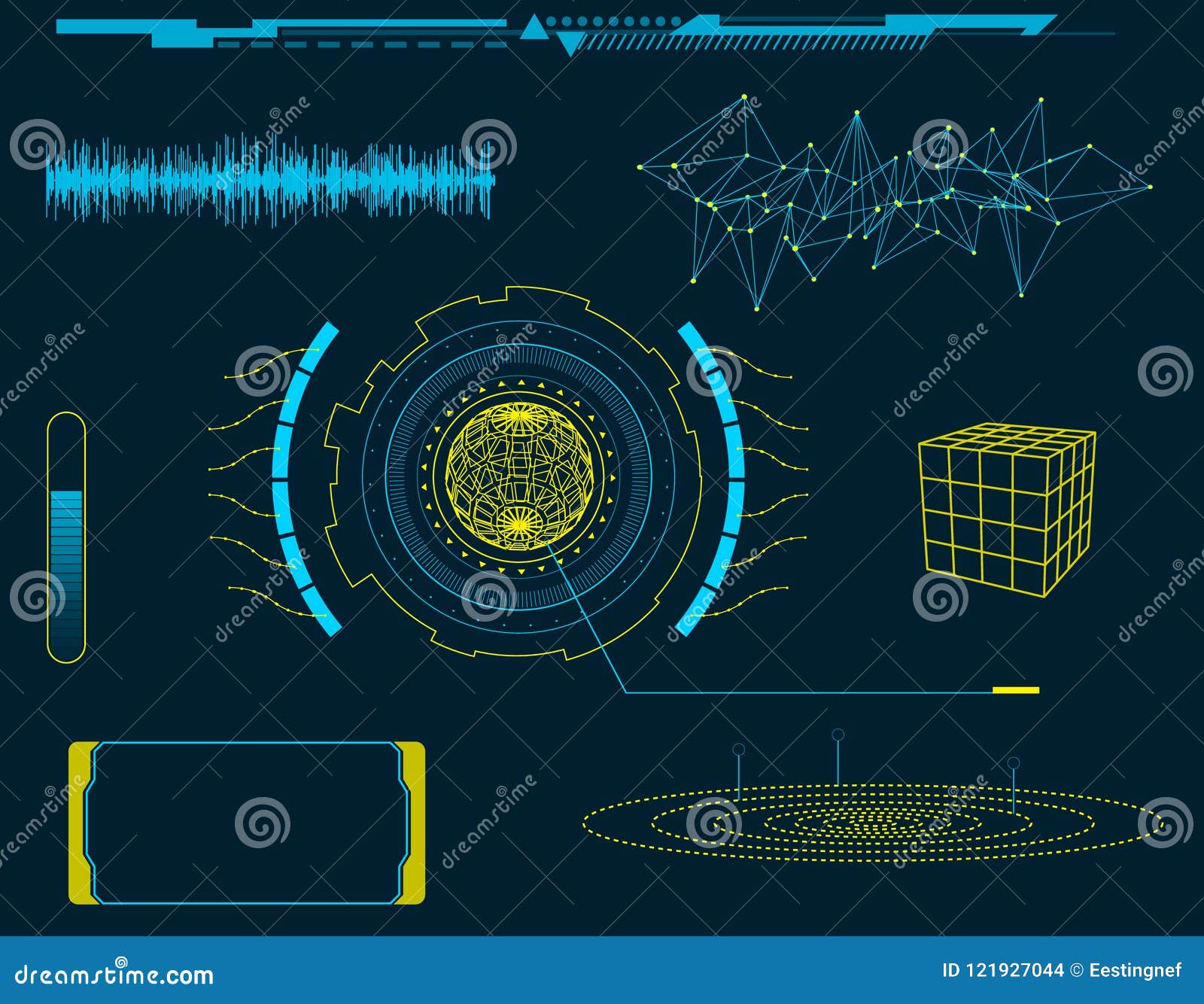 Futuristic HUD Interface Elements. Vector Illustration. Stock Vector ...