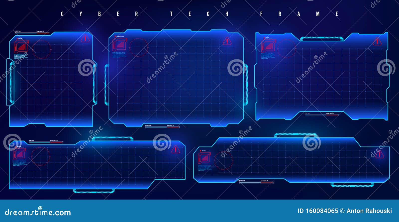 Futuristic HUD Set Frame. Futuristic Virtual Screen Frame. Cyber Tech ...