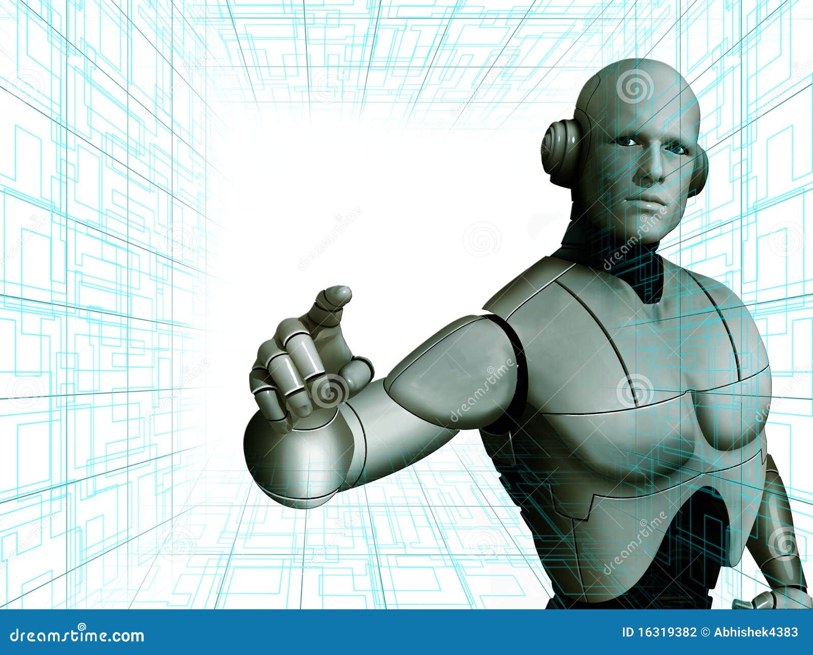 Futuristic human stock illustration. Illustration of robot - 16319382