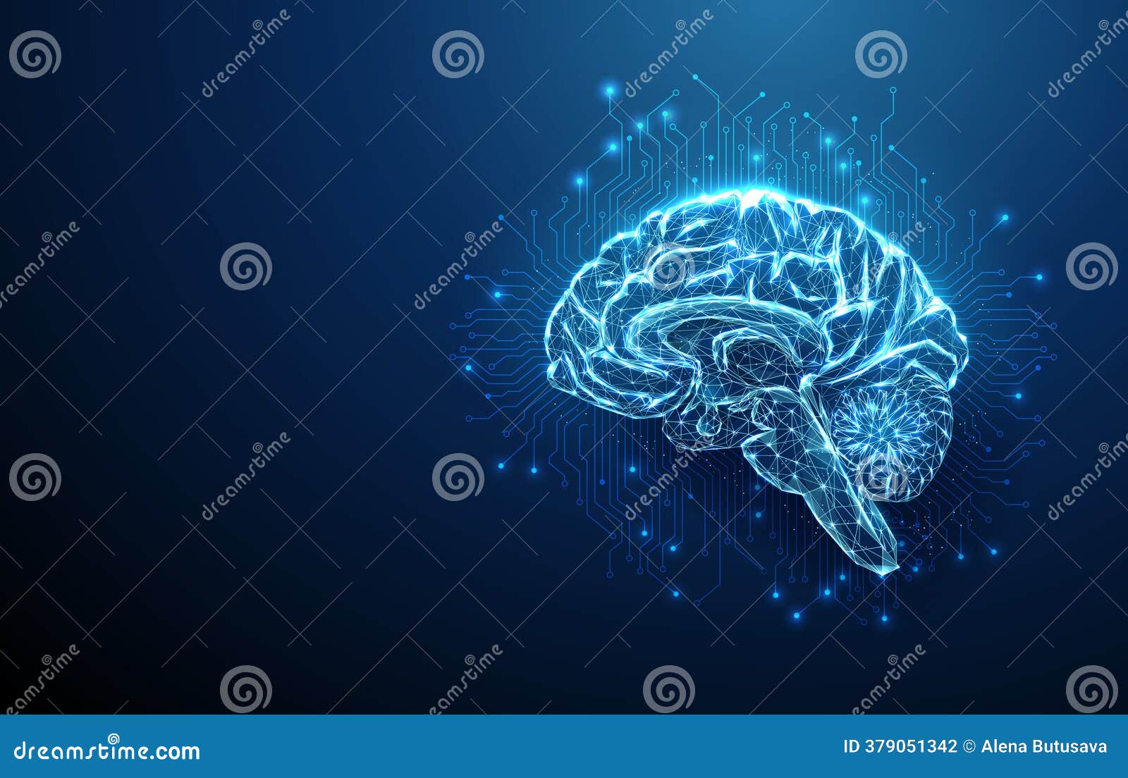 Futuristic Human Head With Red Brain On Red Background For Concepts ...