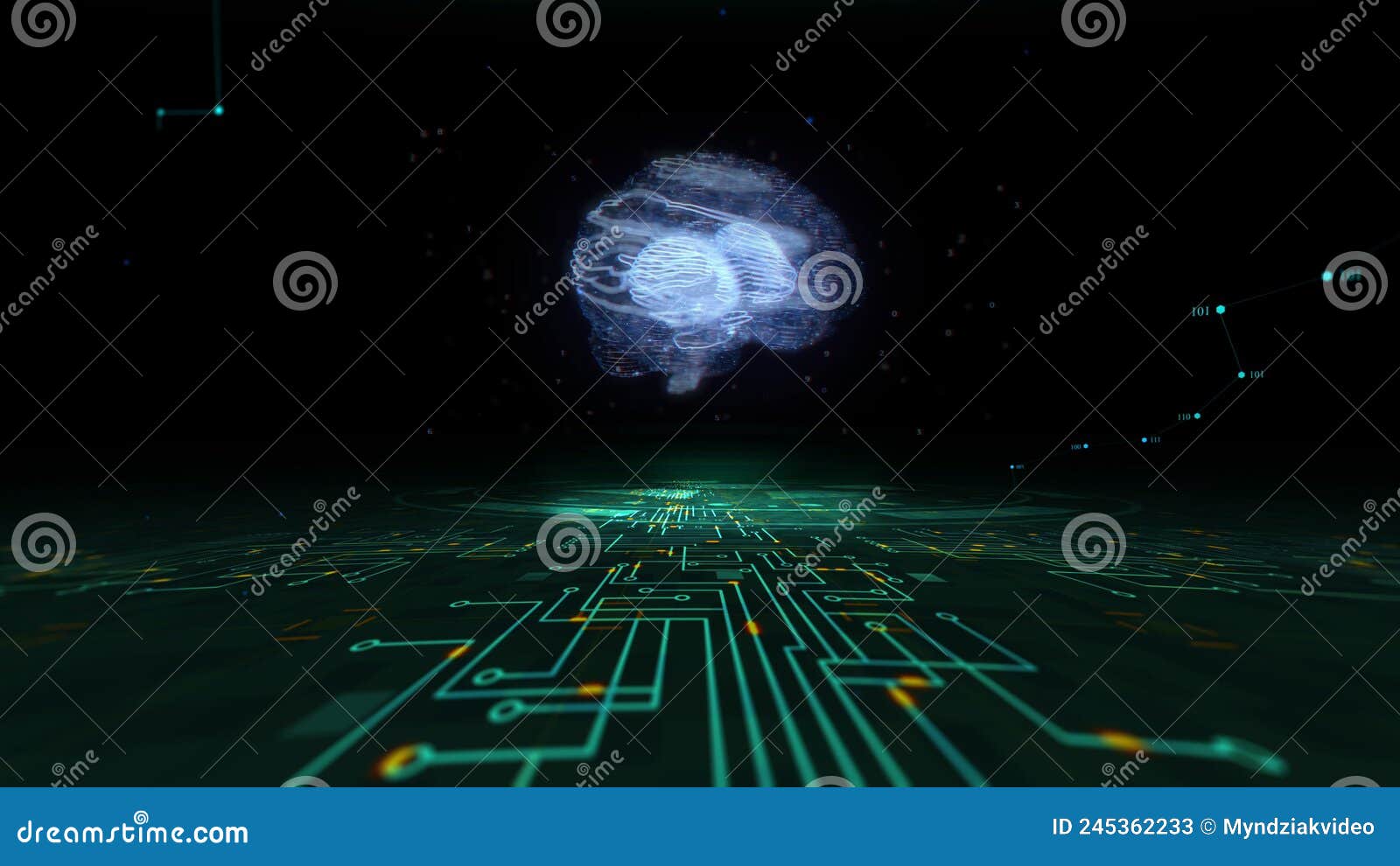 Futuristic Human Brain Interface Concept. Human Brain and Plexus ...