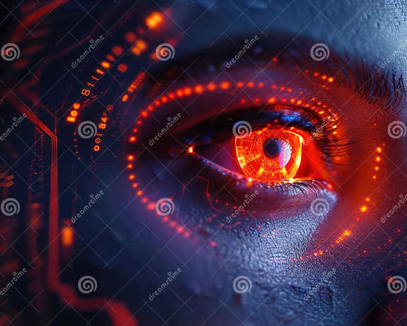 Futuristic Human Eye with Digital Augmentation and Advanced Augmented ...