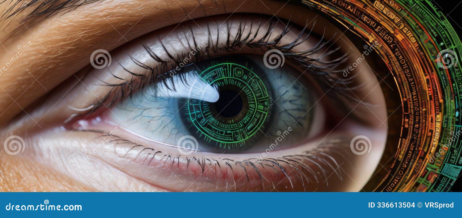 Futuristic Human Eye with Digital Interface Design Stock Photo - Image of future, human: 336613504