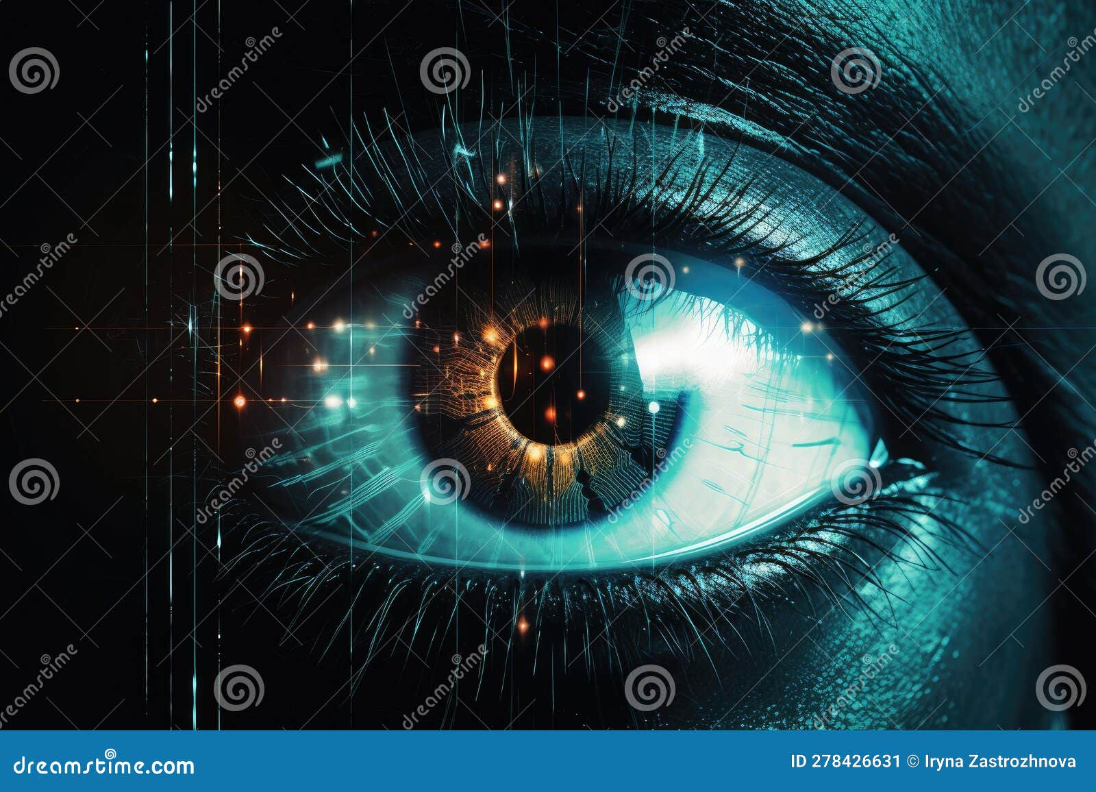 A Futuristic Human Eye with a Scan for Identification. Cyber Security ...