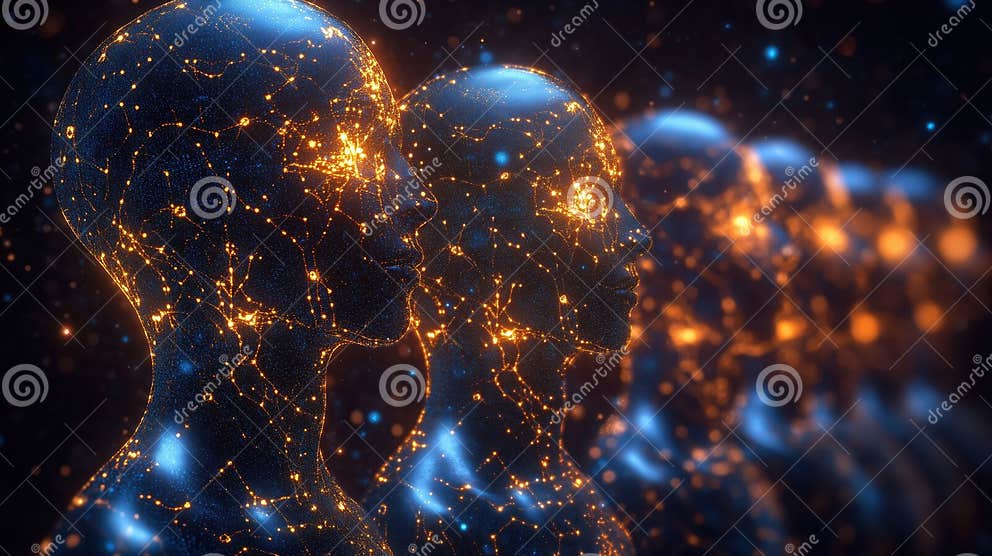 Futuristic Human Face Blending with Artificial Intelligence Stock Photo ...