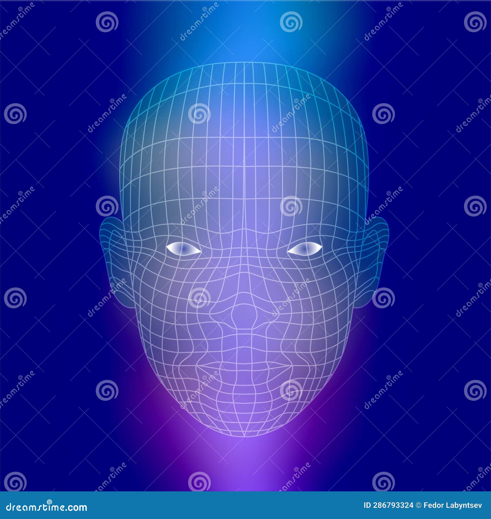 Futuristic Human Head With Collapsing Face. Computer Generated Modern ...