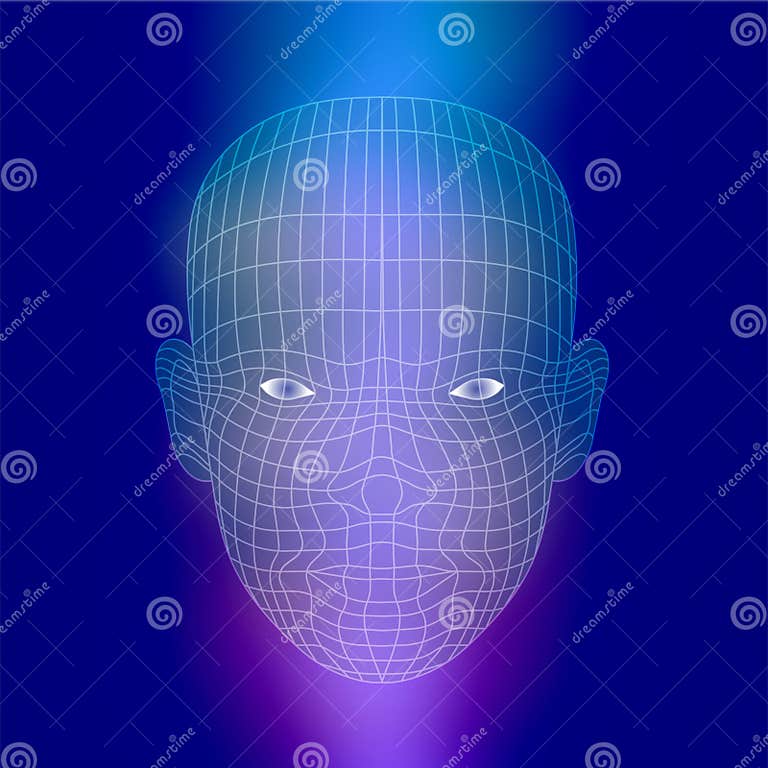 Futuristic Human Face Vector Illustration Stock Illustration ...