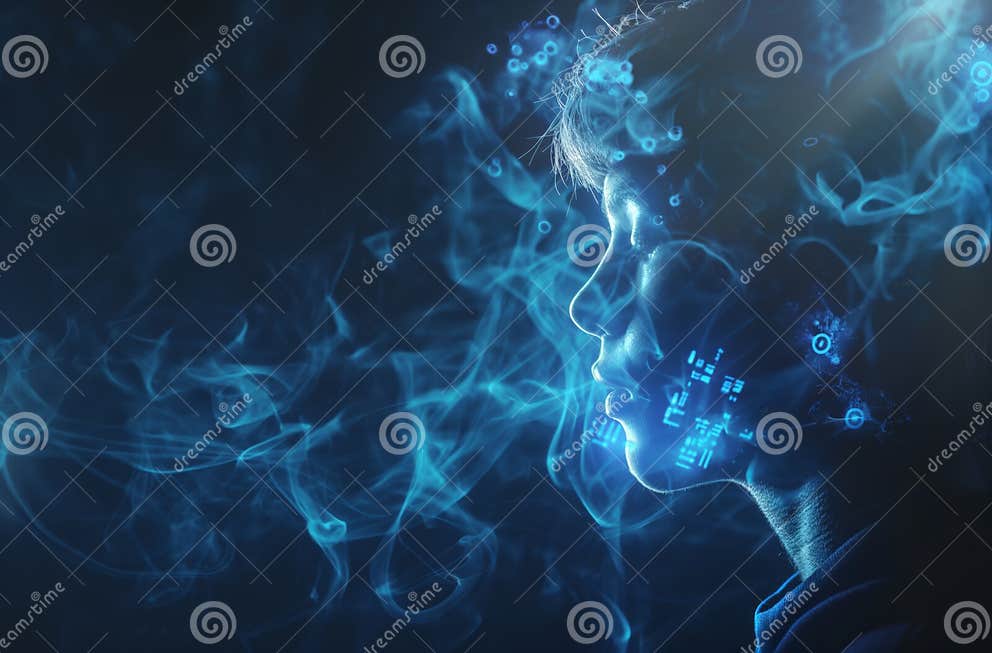 Futuristic Human Head Visualization Stock Image - Image of connections ...