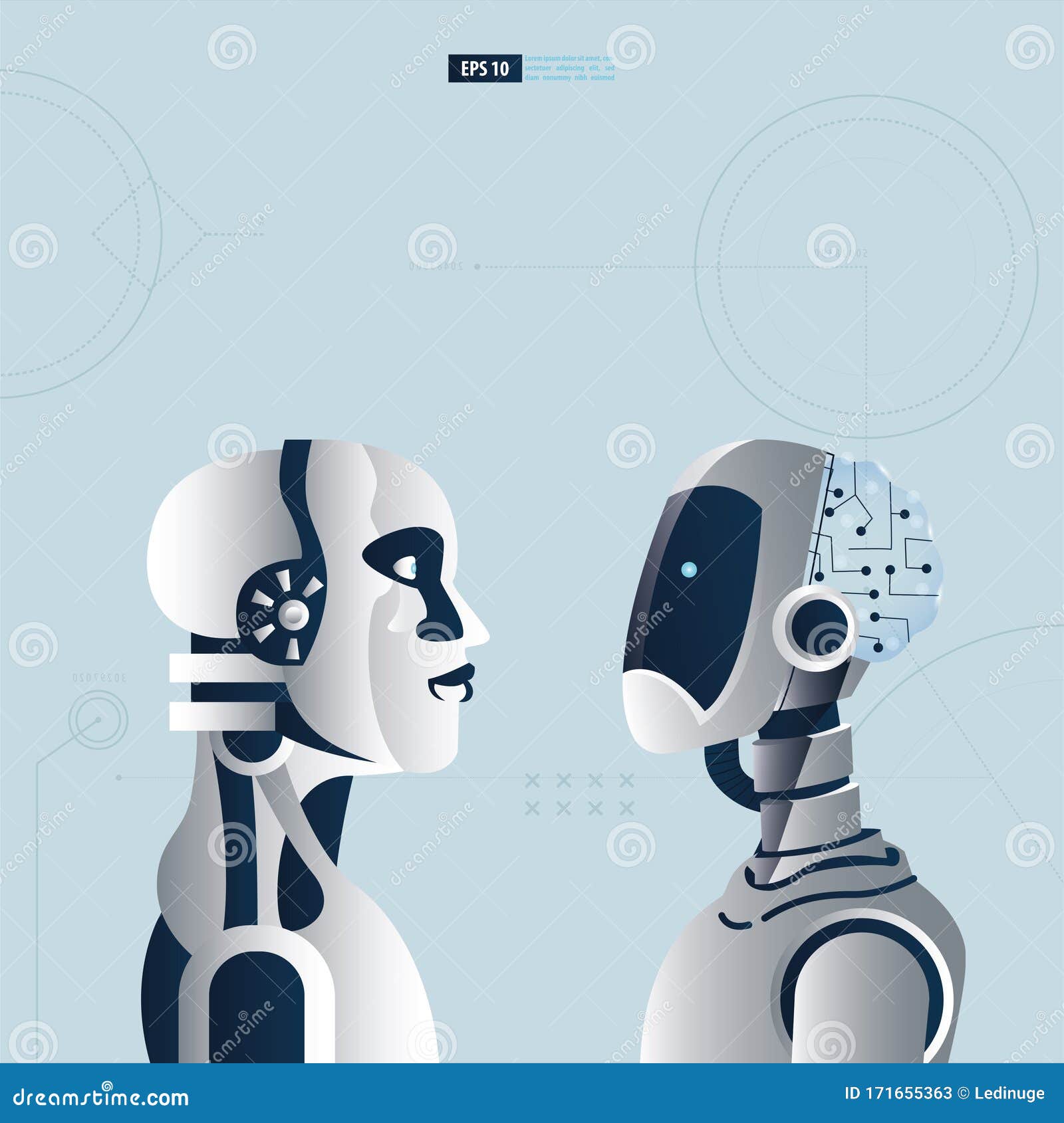 Futuristic Humanoid with Artificial Intelligence Technology Concept. a ...